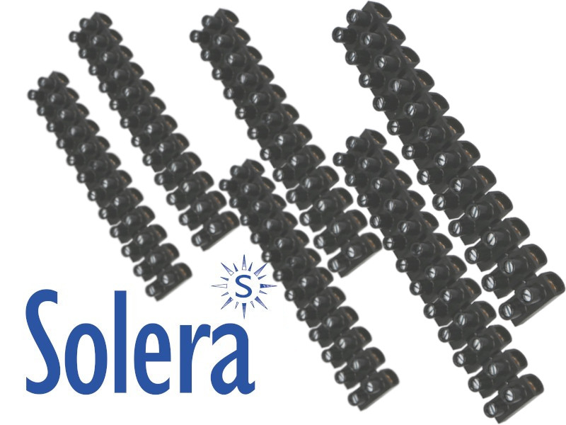 Barrette de connexion / domino 12 entrées noire | Domino electricite