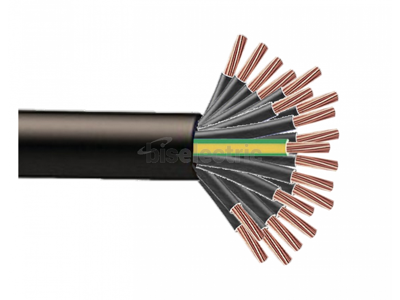 Cable RO2V "19G" ( noir / vert-jaune) à la coupe | u1000r2v chez bis ...