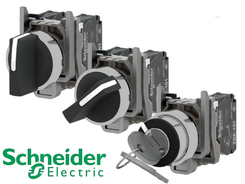 Bouton rotatif sélecteur 2 et 3 positions Schneider Harmony Ø22 | Interrupteur on off