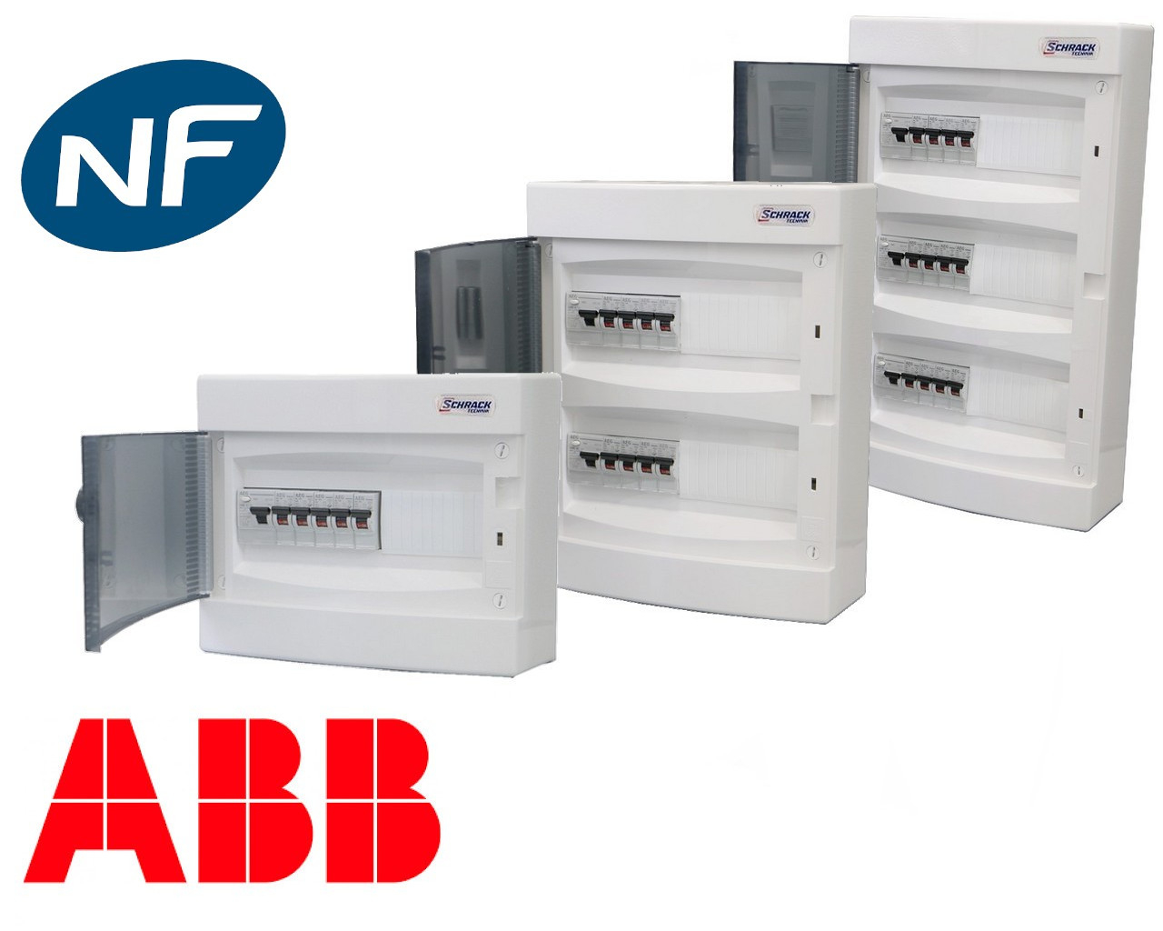 Tableau électrique pré équipé apparent à vis ABB | Tableau disjoncteur