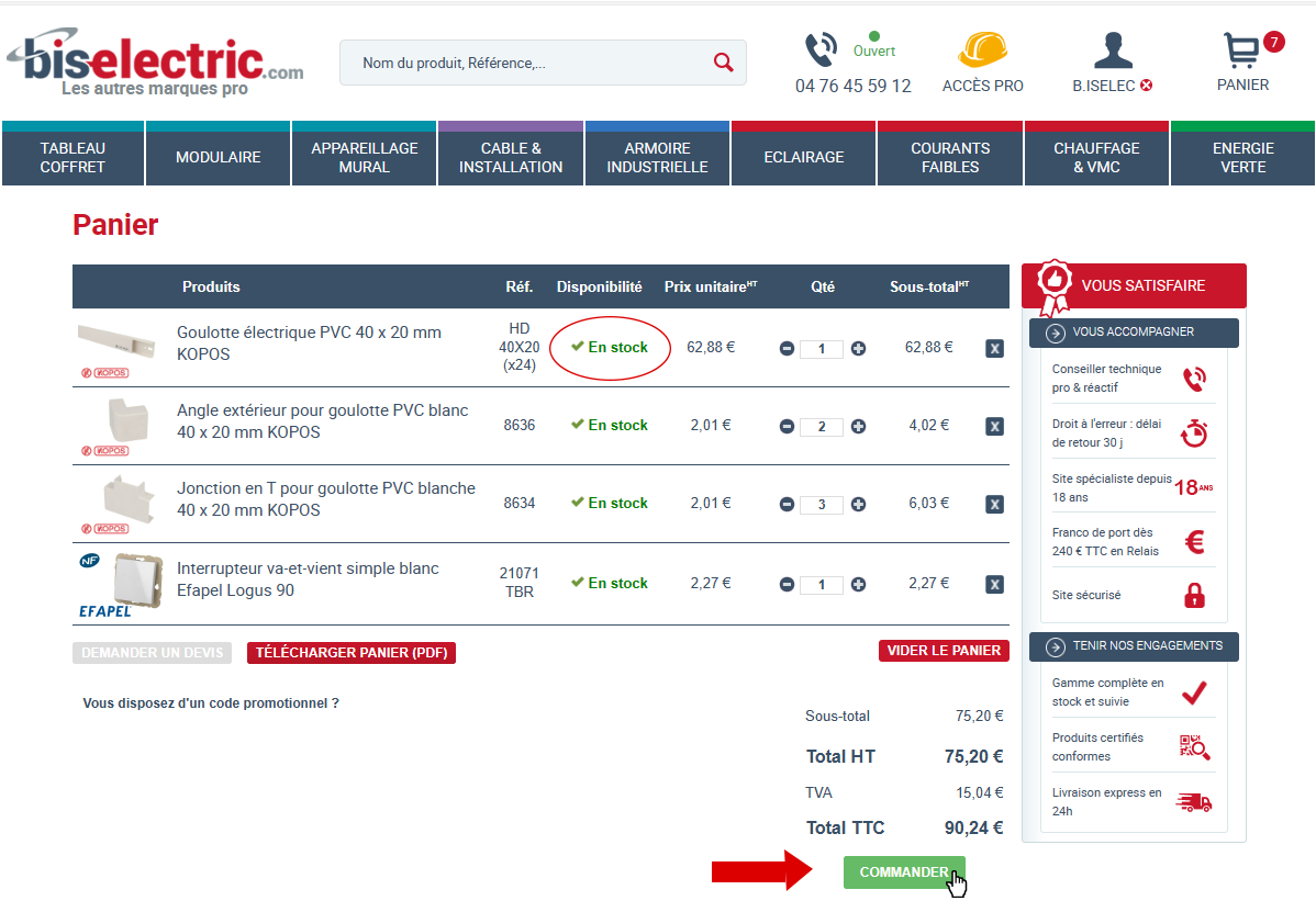 FaQ - Comment passer une commande | Matériel électrique chez bis-electric