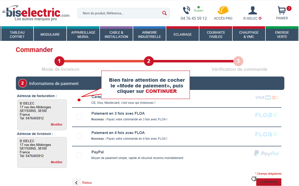 FaQ - Comment passer une commande | Matériel électrique chez bis-electric
